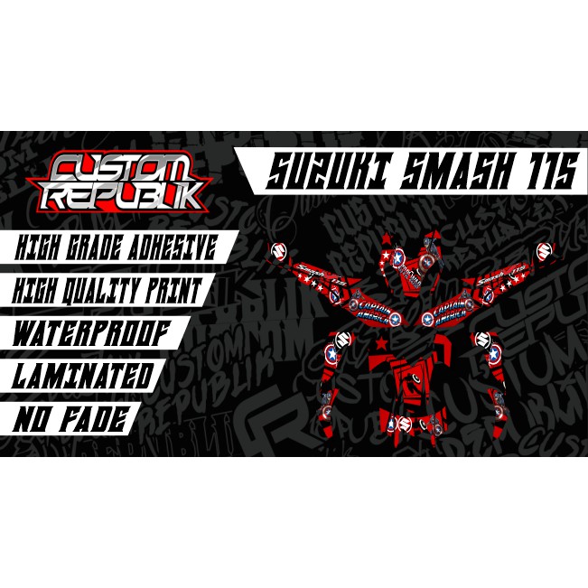 Suzuki Smash 115 Decals Set (Captain America) | Shopee Philippines