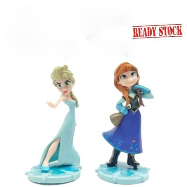 2-piece Frozen Elsa Anna Toy Figurine | Cake Topper Doll Party Deco ...