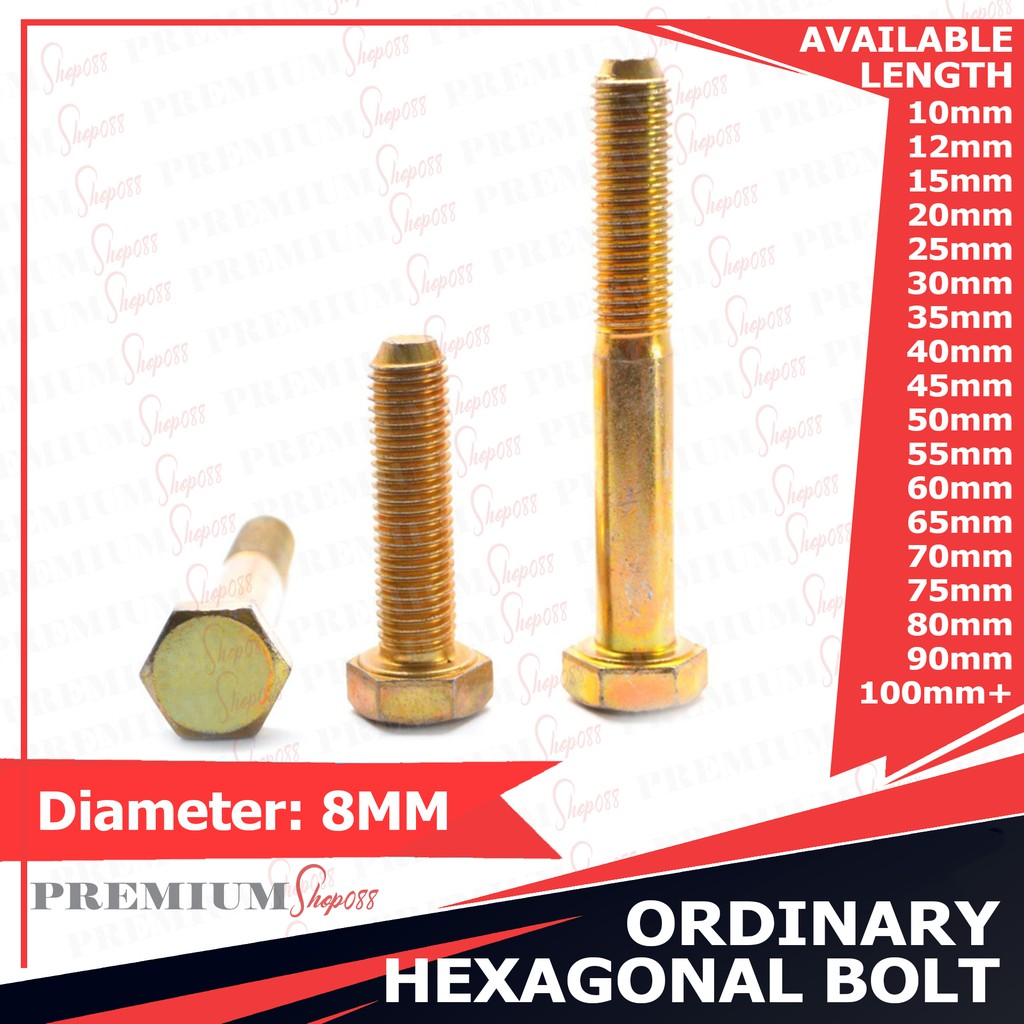 5/10pc M8 8MM Bh Bolt Ordinary Hexagon Bolt Cap Screw Nut Washer ...