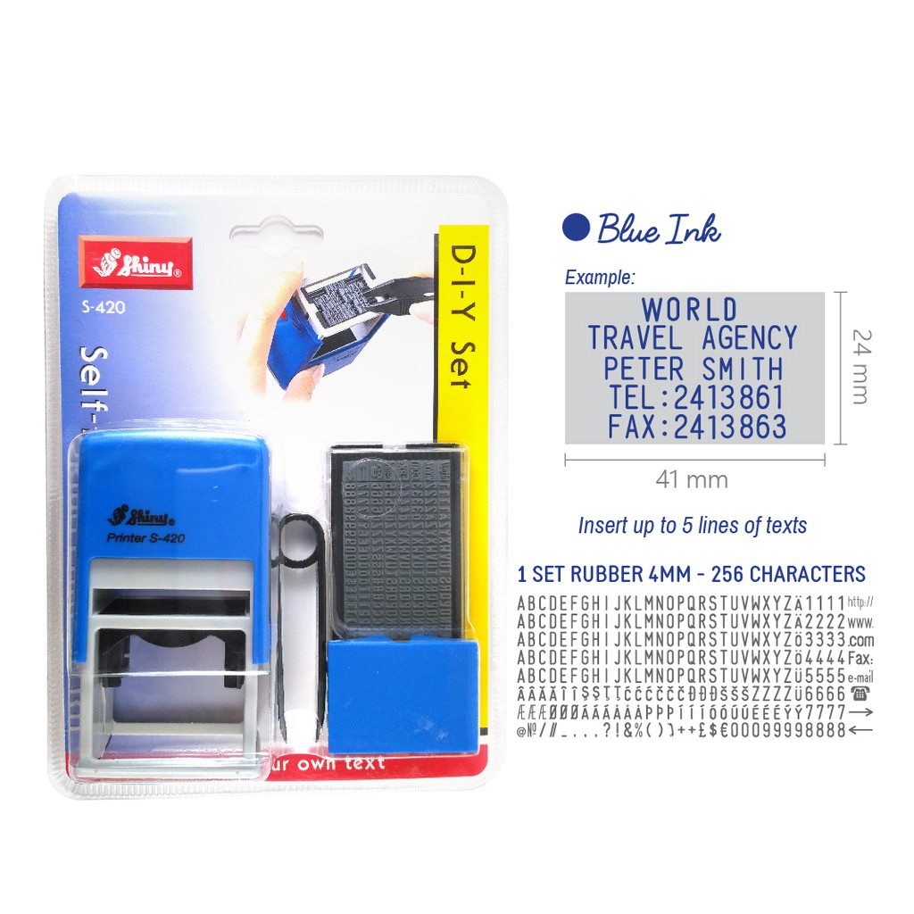 Shiny S-420 Self Inking Printing Kit D.I.Y Set DIY Stamp Maker and ...