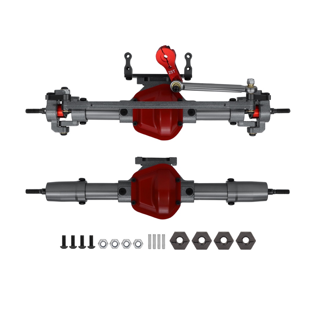 Metal CNC Front Rear Axle with Servo Base for 1/10 RC Rock Crawler Car ...