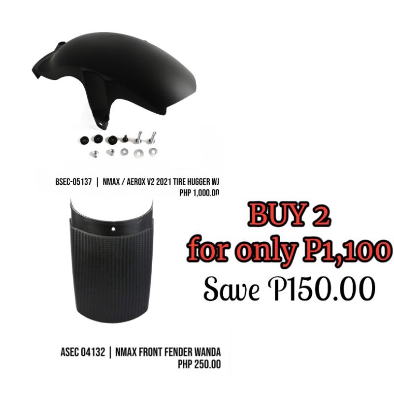 SEC TIRE HUGGER & FENDER EXTENSION SET NMAX V2, V2.1 Y CONNECT | Shopee ...