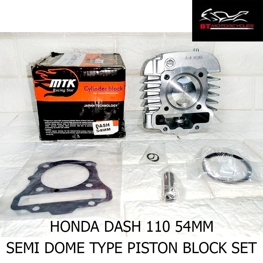MTK HONDA DASH 110 54MM SEMI DOME TYPE PISTON BLOCK SET | Shopee ...