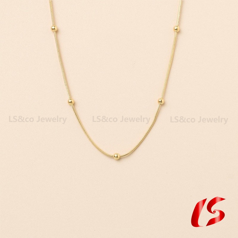 LS jewelry Stainless Steel Minimalist Beaded Necklace 2538c | Shopee ...
