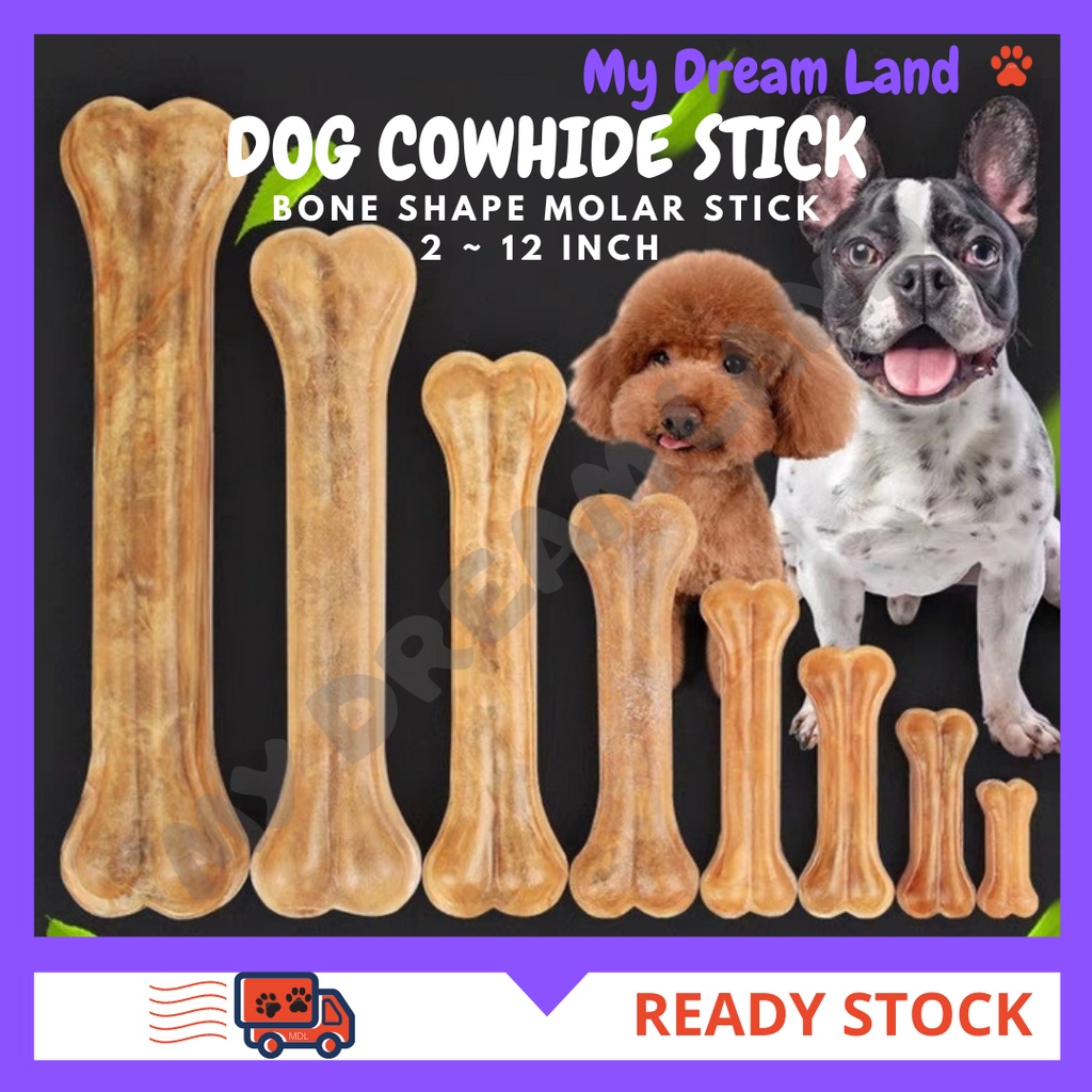 LOCAL DELIVERY- PET DOG MOLAR STICK BONE SHAPE COWHIDE MOLAR STICK CHEW ...