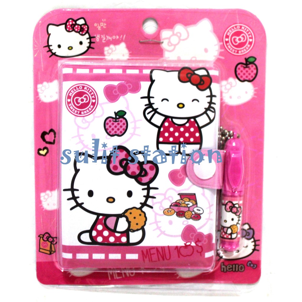 HELLO KITTY CHARACTER MINI NOTEBOOK MEMO NOTEPAD with PEN | Shopee ...