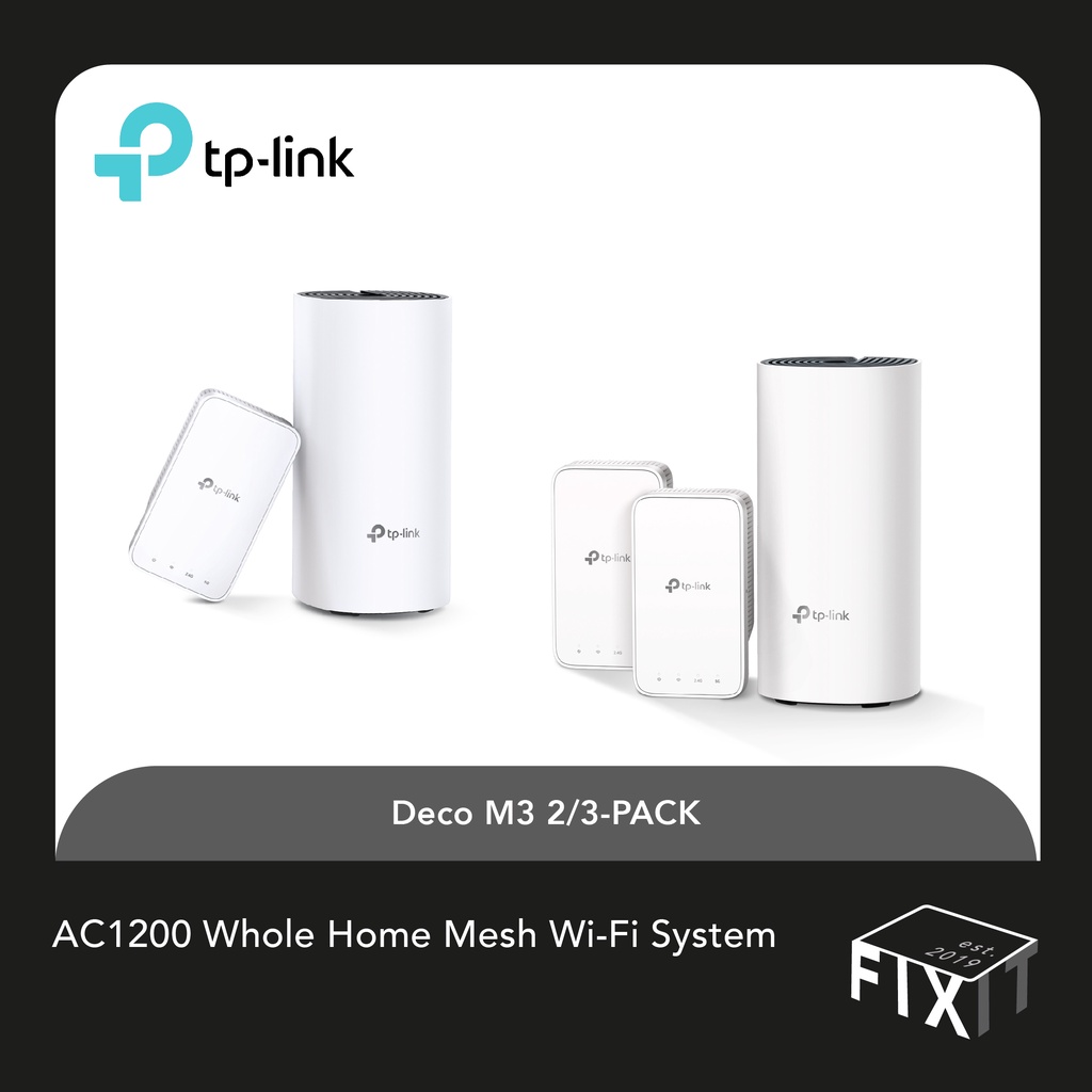 TP-Link Deco M3 (3 Pack) AC1200 Dual band Whole Home Mesh Wi-Fi System ...