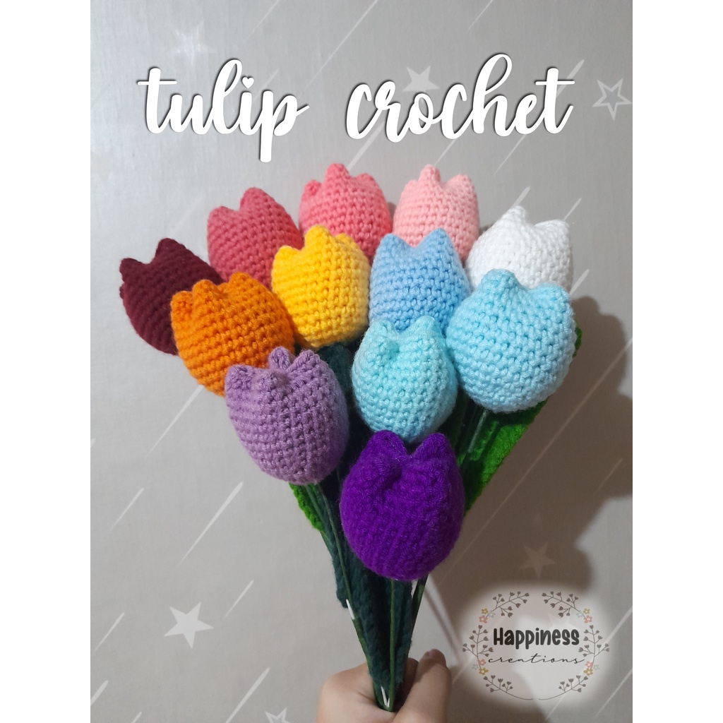 tulip flower crochet handmade | Shopee Philippines