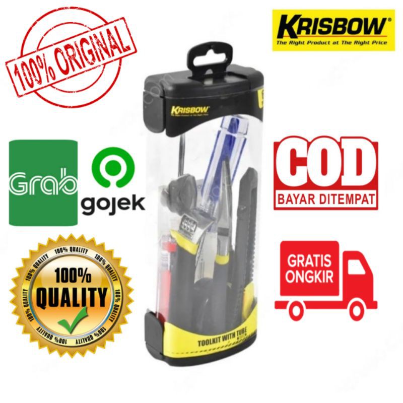 Original Krisbow Set Of 6 Pcs Tool Kit With Storage | Shopee Philippines