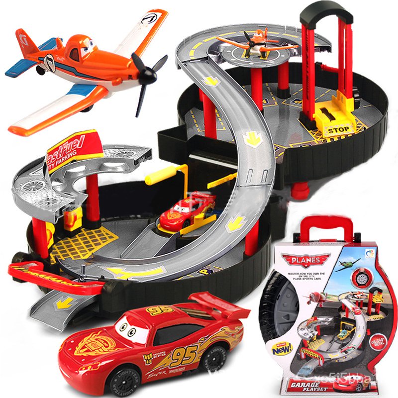 Pixar Cars 2 3 Portable Children Car Park Toy Lightning McQueen Model ...