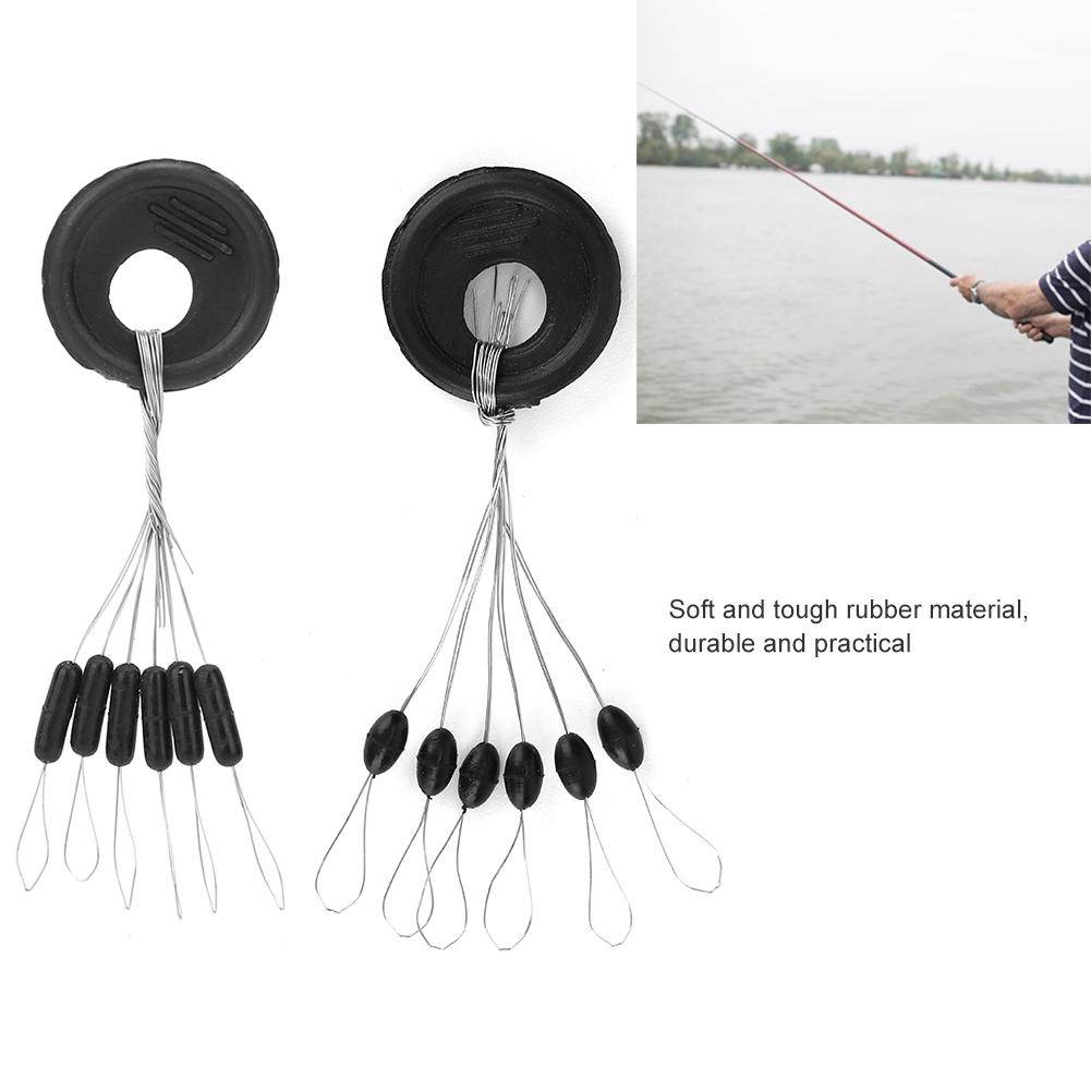 100Pcs/Lot Rubber Fishing Bobber Stopper Float Sinker Cylinder Oval Buoy Stop (Cylinder ...