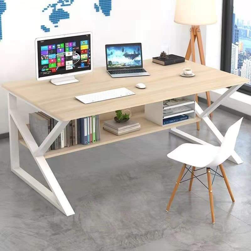 Big size Computer Table with Undershelves | Shopee Philippines
