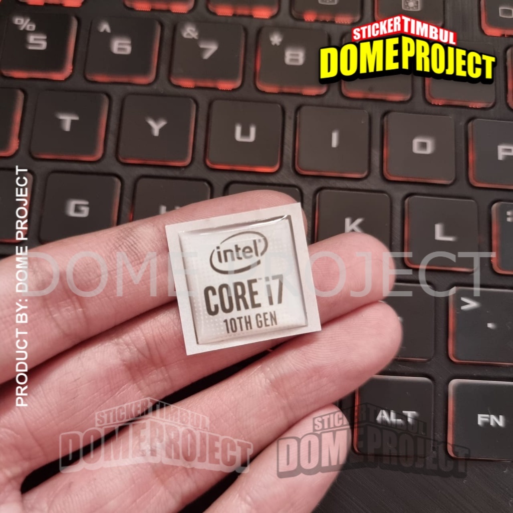 INTEL i7 GEN 10TH STICKER EMBLEM WATERPROOF FLEXIBLE RESIN STICKER UNIT ...