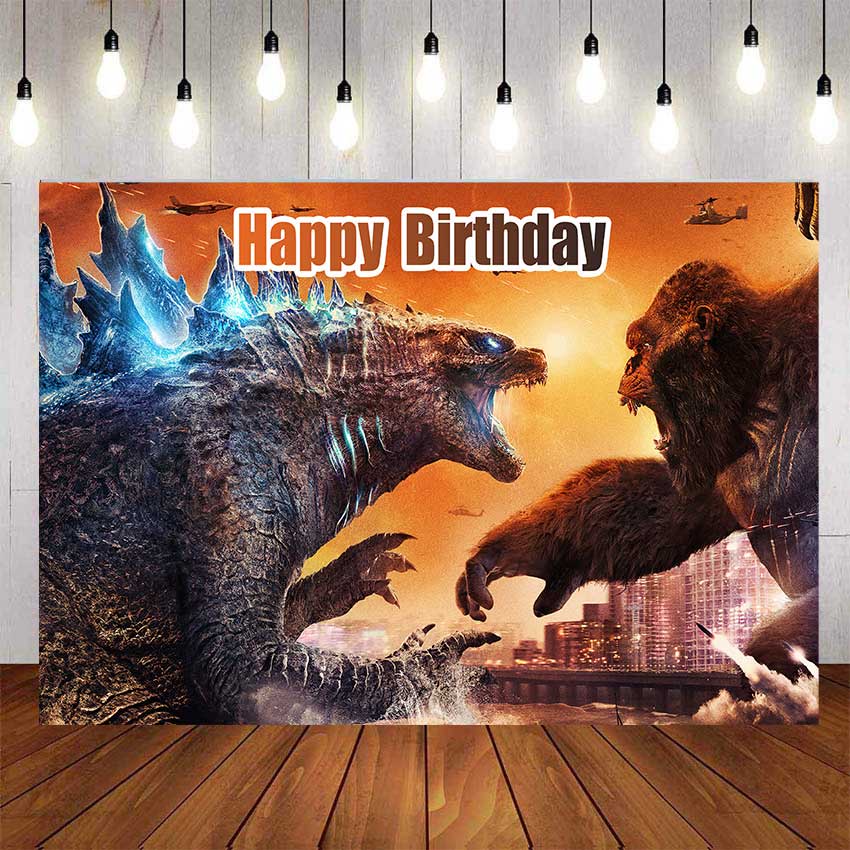 Godzilla VS King Kong Backdrop For Photography Baby Shower Kids Cool ...