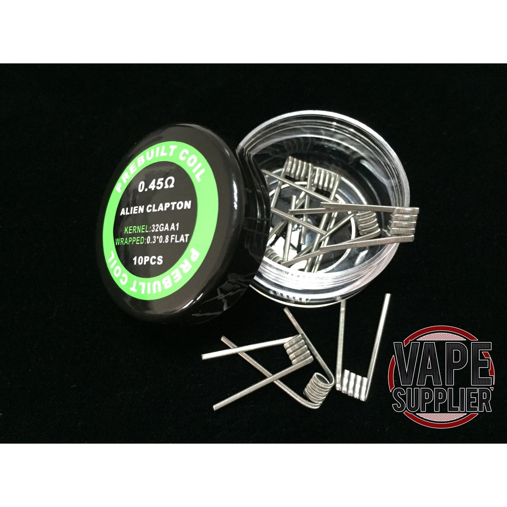 10Pcs/Box Prebuild Coil Wire for RDA RTA RBA Alien Clapton Flat Twisted ...