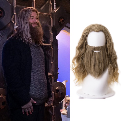IN STOCK Avengers 4 Endgame Fat Thor Cosplay Wig Beard Curl Halloween ...
