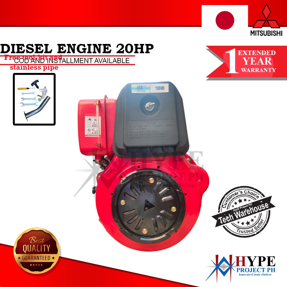 Mitsubishi Diesel Engine 20 HP 198F Highspeed Lowspeed Electric And ...