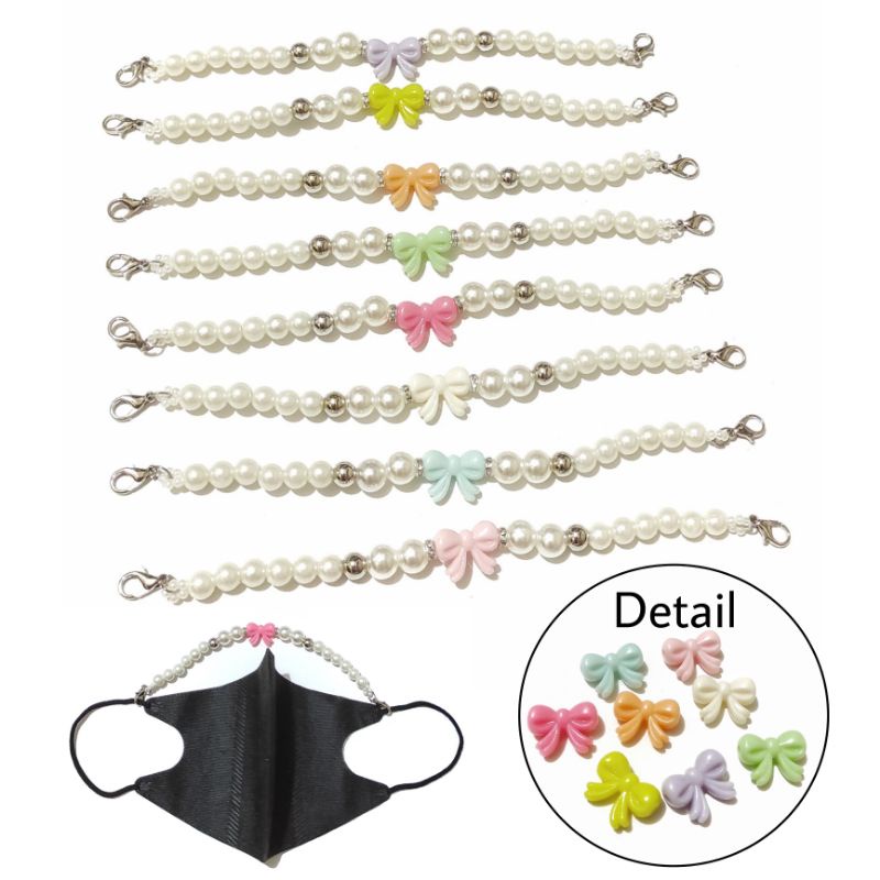 Hijab Mask Connector Mask Connector Strap Extender Alicia Pastel Ribbon ...