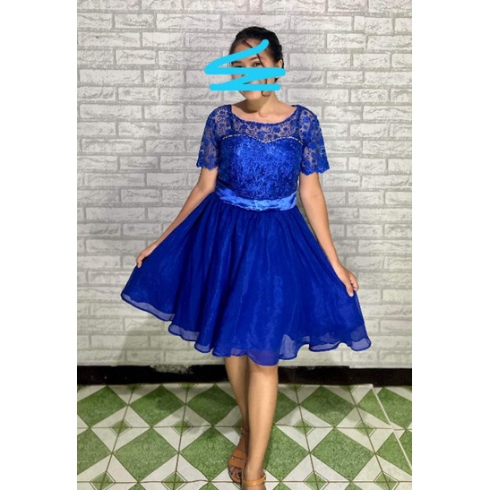 ROYAL BLUE Laces Gown/ Dress (PRELOVED) | Shopee Philippines