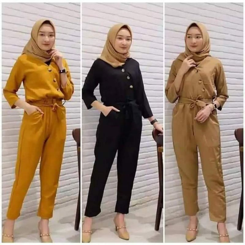 Rabiya Jumpsuit Muslim Fashion | Shopee Philippines