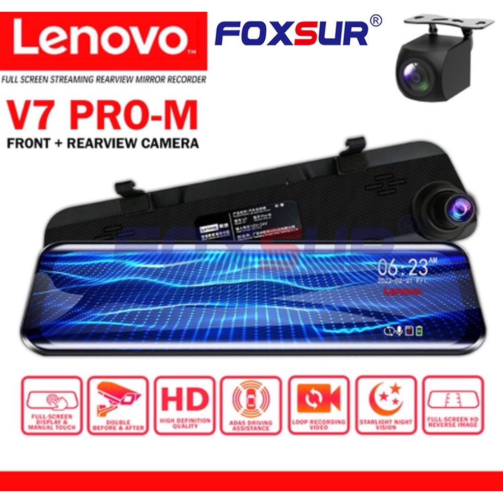 ORIGINAL LENOVO V7 PRO-M 12inch Stream Media Dual Lens FHD 1080P Dash ...