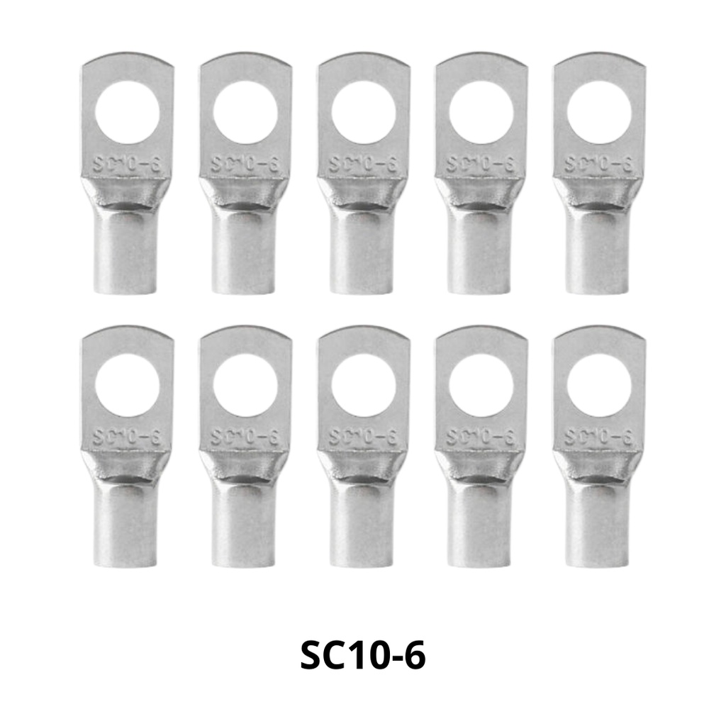 Copper Lugs, Ring Type Seamless Crimp Type Terminal Lugs , SC Lugs SC10-6 , SC16-6, SC25-8, SC50 ...