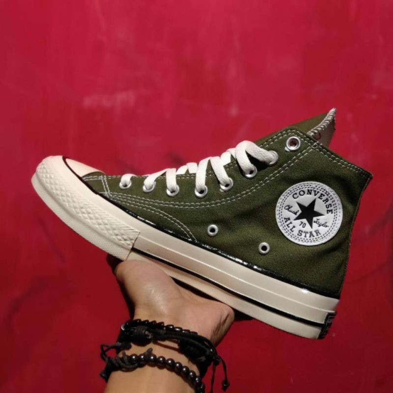 HIJAU Converse Chuck Taylor 70s High Green Green Herbal Army Field ...