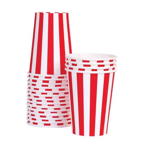 10pcs Red Paper Cups with Stripe for Red Color Scheme Party ...