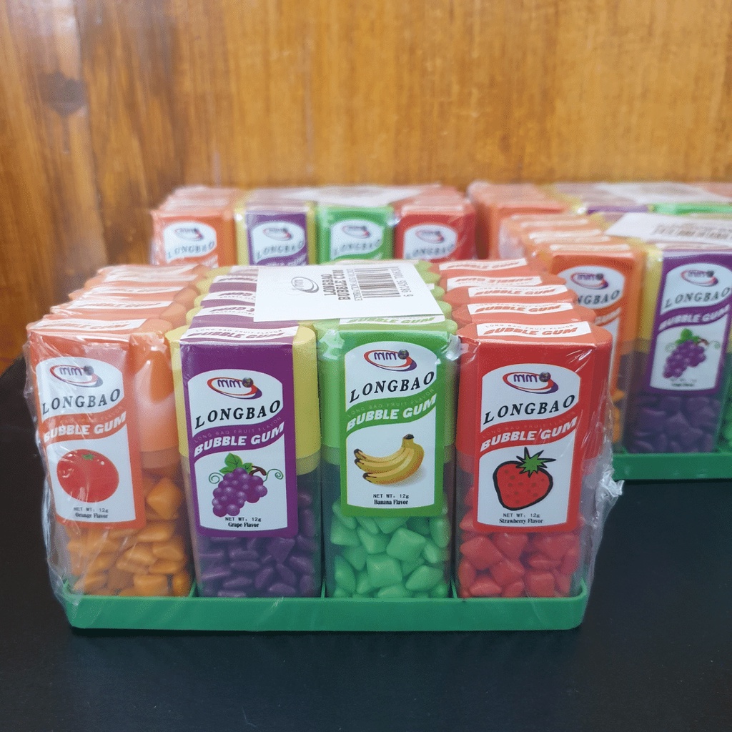Long bao assorted gums Orange, Grapes, Strawberry and Banana 20 small ...