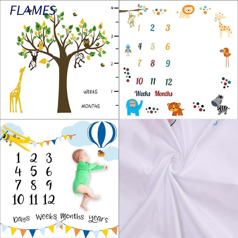 FL Baby Monthly Record Growth Milestone Blanket Newborn Soft Swaddle ...