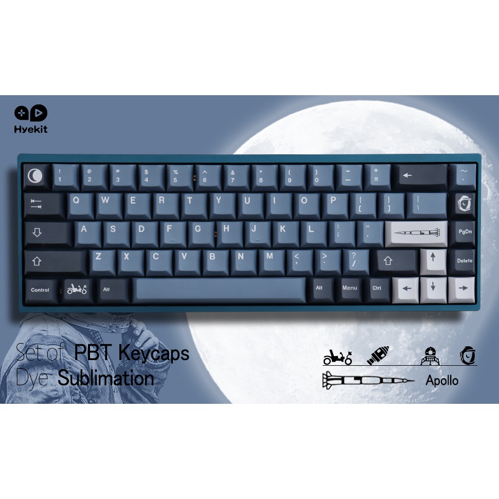 GMK Apollo keycaps, 139 Keys keycaps Cherry Profile DYE-SUB ...