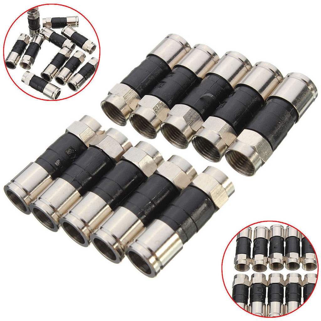 5 x RG6 F Type Compression Snap Seal Plug Connector | Shopee Philippines