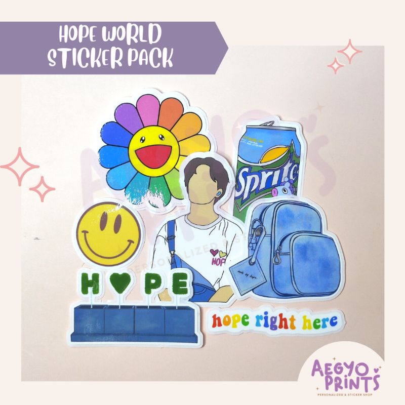 AEGYOPRINTS | JHOPE HOPE WORLD WATERPROOF STICKER PACK (7PCS/SET ...