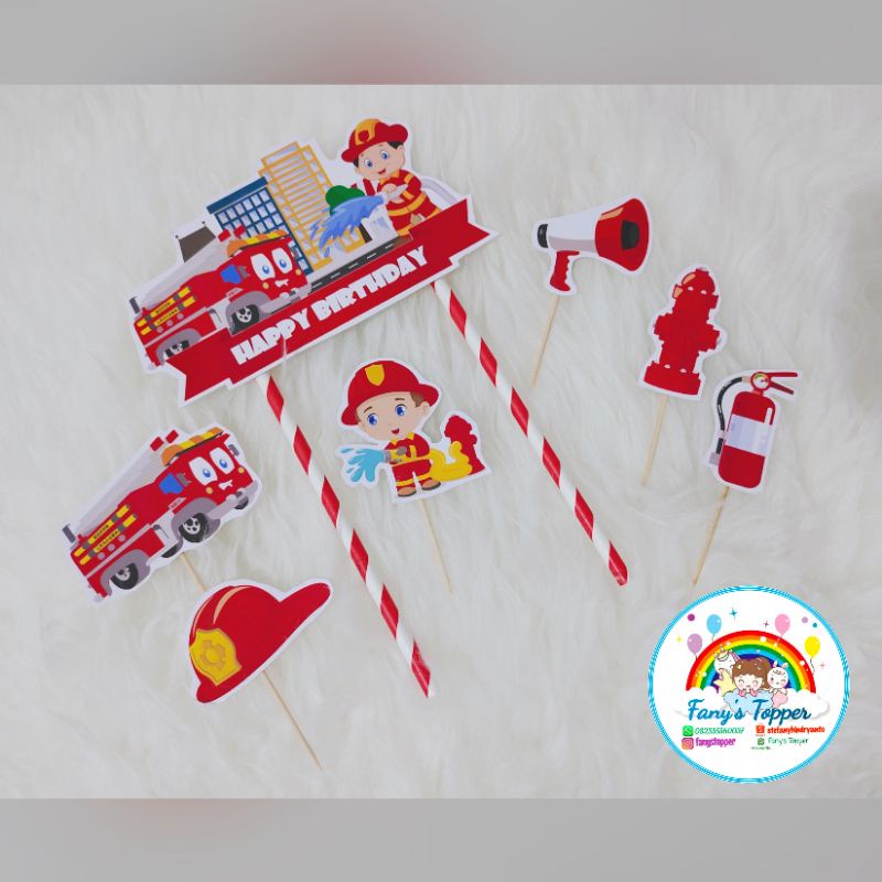 Firefighter topper Fire Fighter topper Birthday topper tart topper ...