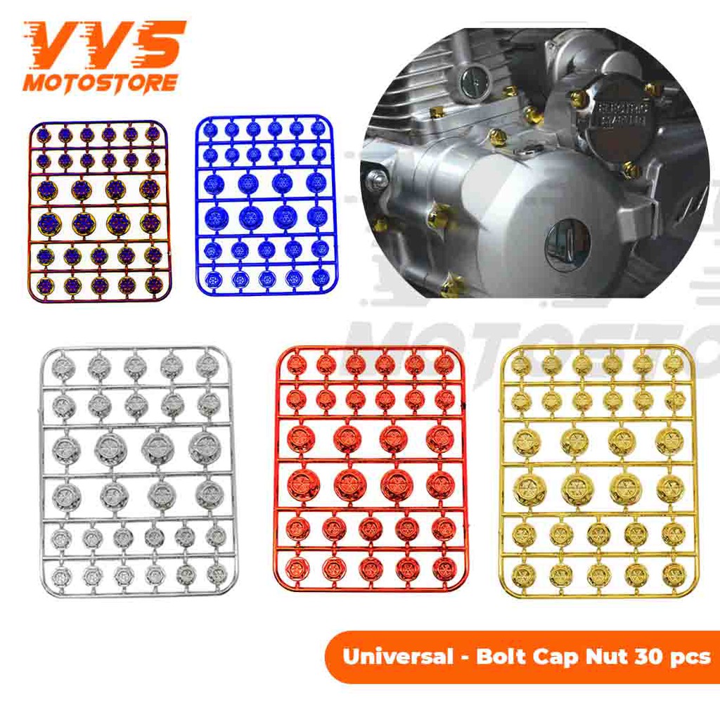 Thai Bolt Cap Crew Nut Universal 30pcs Motorcycle (M6.M8.) | Shopee ...