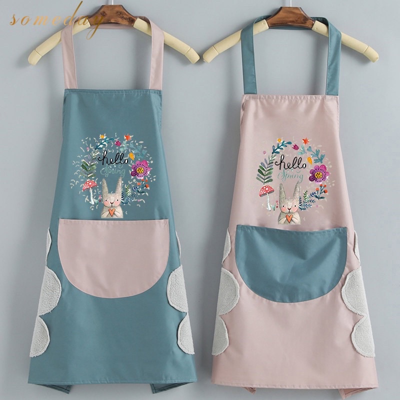 Someday Waterproof Kitchen Apron Chef BBQ Cooking Baking Apron With Big ...