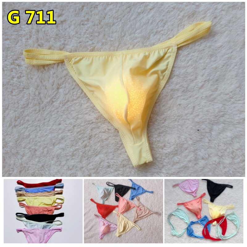 Men's G-String Model G 711 Nylon Fabric Smooth And Comfortable Set B (Yellow Flesh Blue Red ...