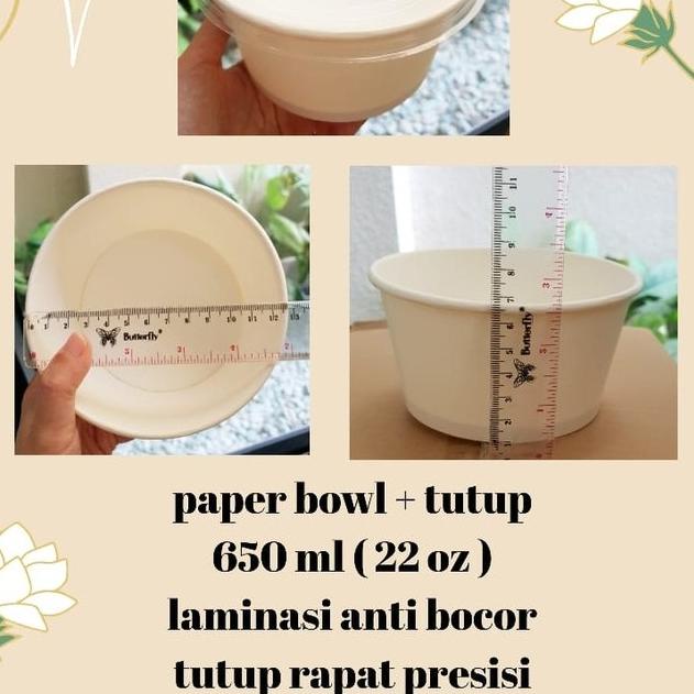 650ml Paper Bowl Lid Paper Bowl Rice Bowl Per 25 Pcs Shopee Philippines