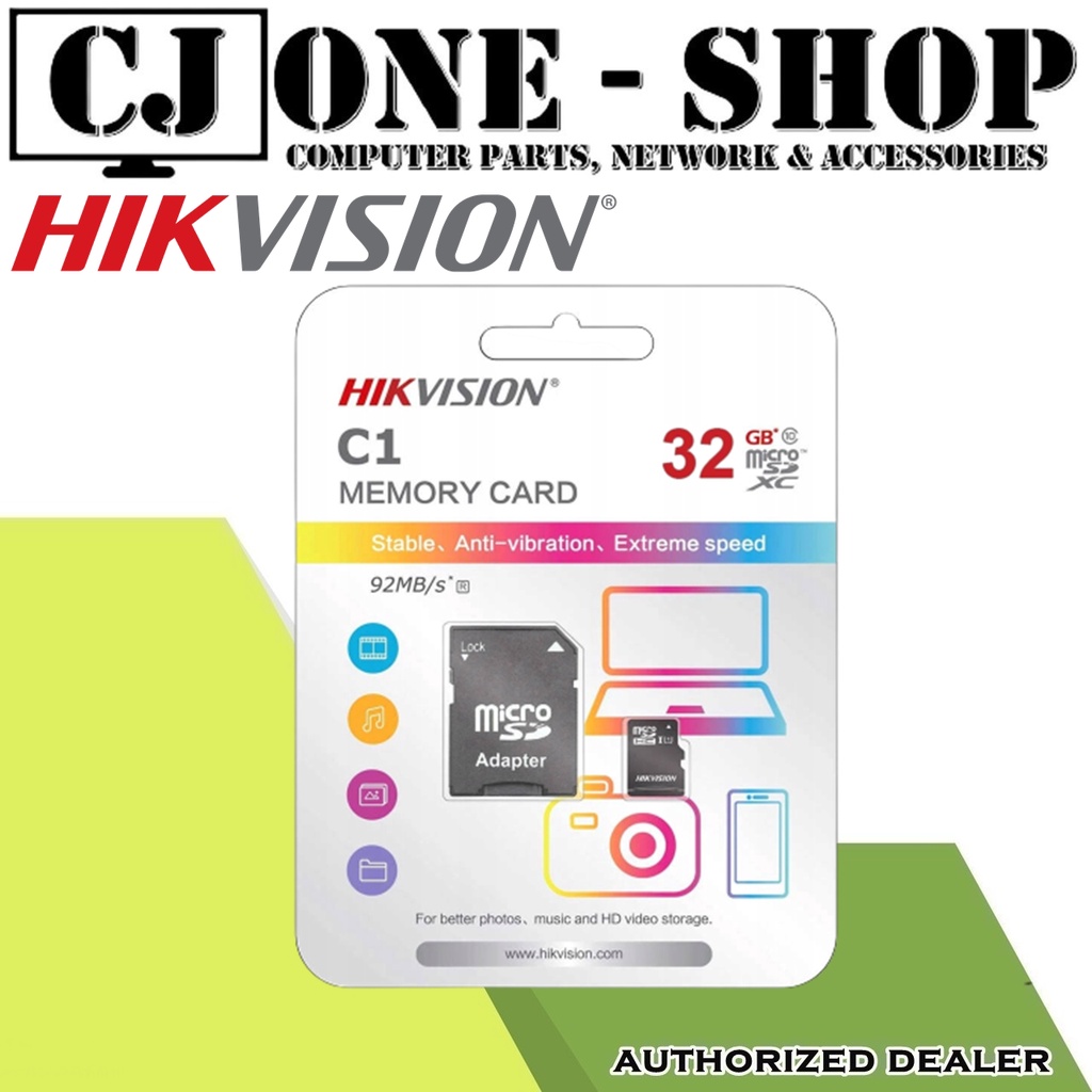 Hikvision 32gb Micro SD SDHC UHS-I Class 10 92Mb/s with Adapter HS-TF-C1(STD) 32GB | Shopee ...