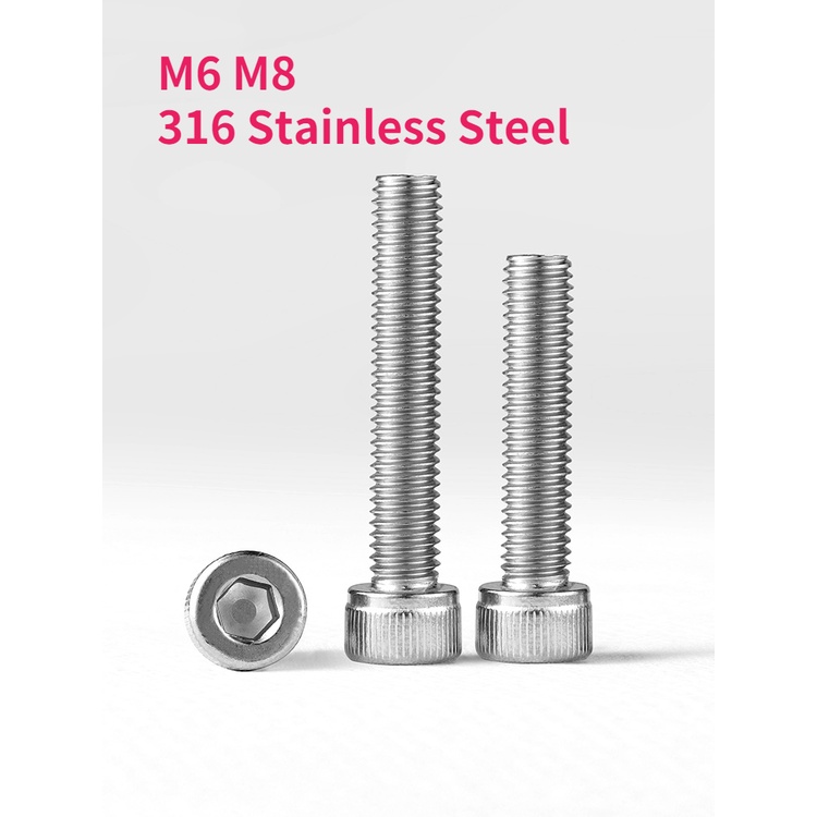 M6 M8 316 Stainless Steel Hexagon Hex Socket Screw Cup Head Allen Bolt | Shopee Philippines