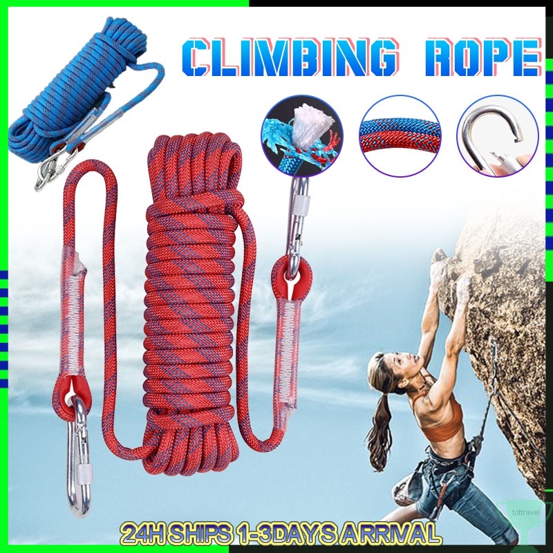 10M/30M Safety Rope Recuse Rope With Carabiner Static Utility Rope ...