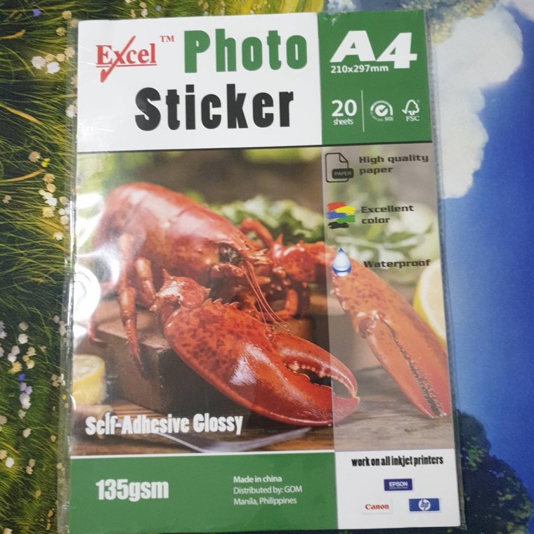 [FPS FairPriceSupplies] Excel GLOSSY PHOTO STICKER Paper A4 Size 135gsm ...
