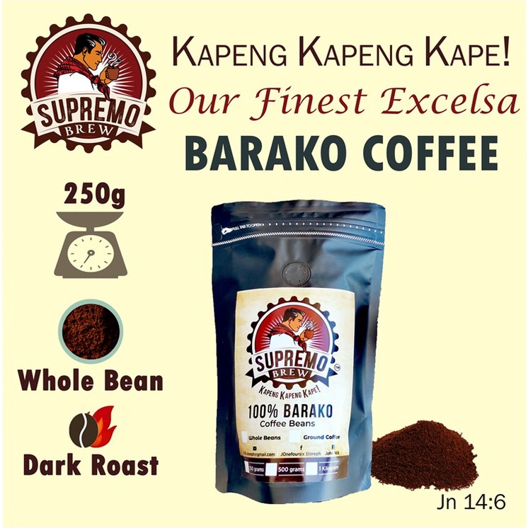 250 grams Supremo Brew Premium Barako Excelsa Ground Coffee ( Kapeng ...
