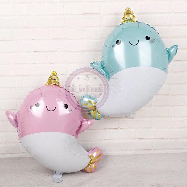 Whale foil balloons - whale foil balloons - cute hbd balloons - pink n ...