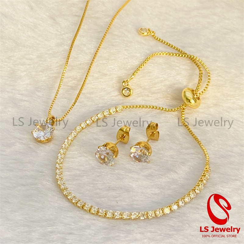 LS jewelry 24K Bangkok Gold Necklace Bracelet Earring Jewelry 2181s ...