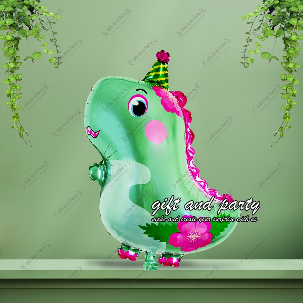 Tosca Hat Dino Character Balloons / Cute Dino Balloons / Cartoon Dino ...