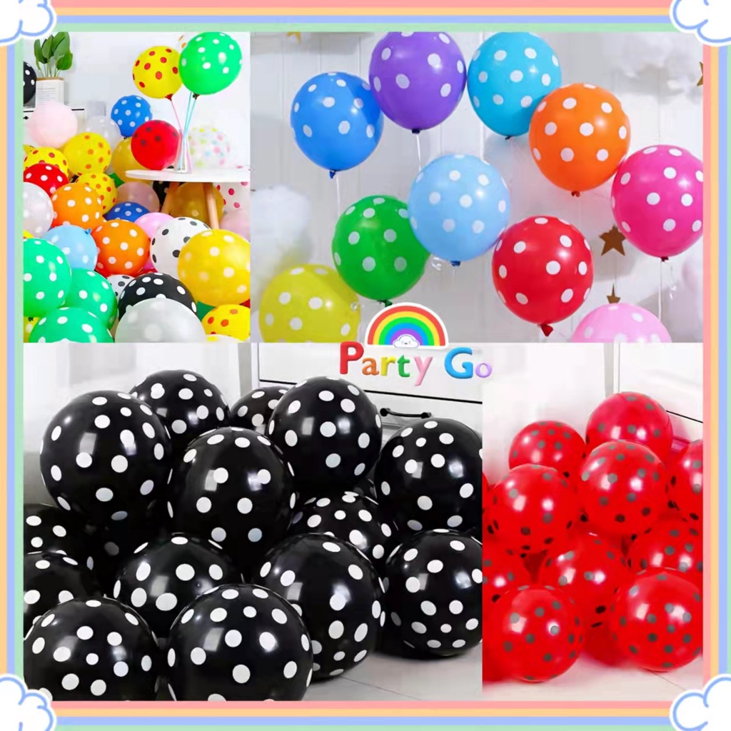 12inch 10pcs dots print happy birthday balloon latex balloon star ...