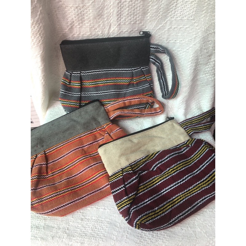 wristlet, pouch, made with inabel, igorot fabric, baguio fabric ...