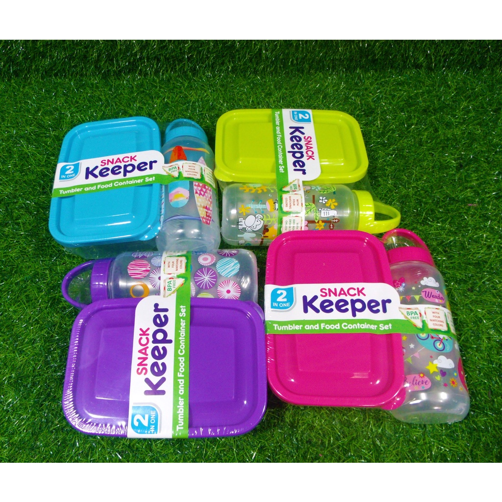 (Tumbler and Food Container Set) #599 Starhome 2 in 1 Snack Keeper ...