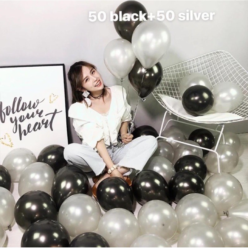 100pcs Metallic Latex Balloon 10 inch Balloon combination Birthday ...